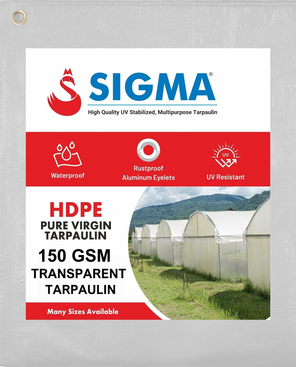 Sigma Waterproof Tarpaulin 150 GSM Transparent (HDPE) – Sigma Poly Products